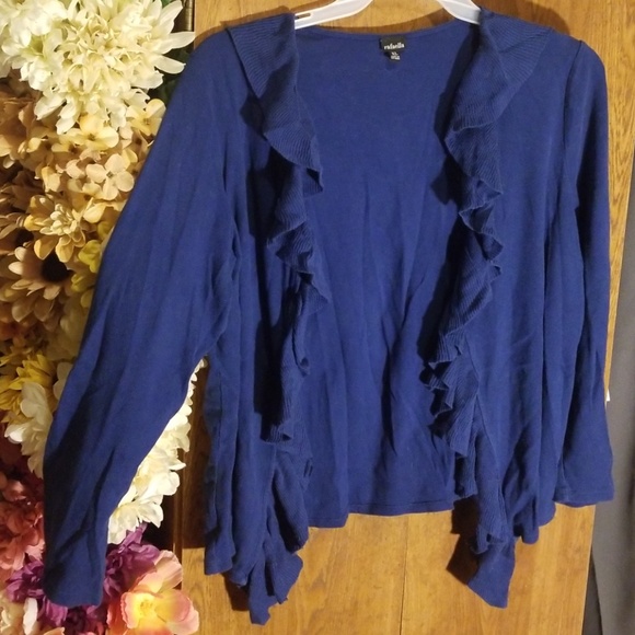 Rafaella | Sweaters | Sweater Cardigan With Ruffled Front | Poshmark
